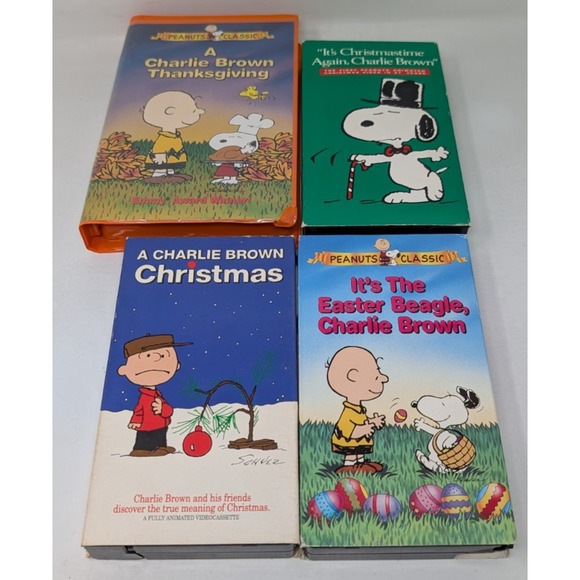 Media | Peanuts Charlie Brown Snoopy Vhs Cassette Tape Lot Thanksgiving ...